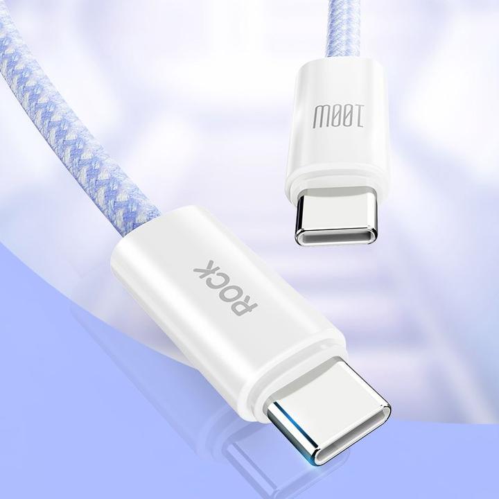 Rock Rainbow Series C TO C 100W Fast Charging Data Cable 1.2M Violett ...