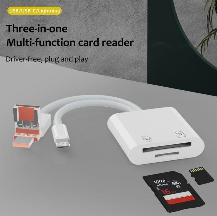 PowerGuard DualHeadConnect USB-C/USB-A Lightning Photo SD Card Adapter ...