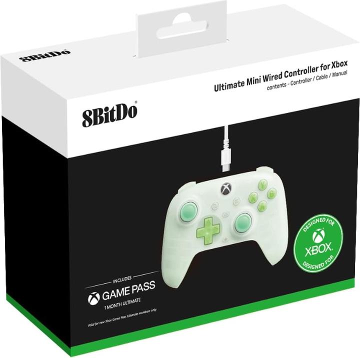 8bitdo Ultimate Mini Wired Xbox Pad Clear Green (Windows, Xbox Series X ...