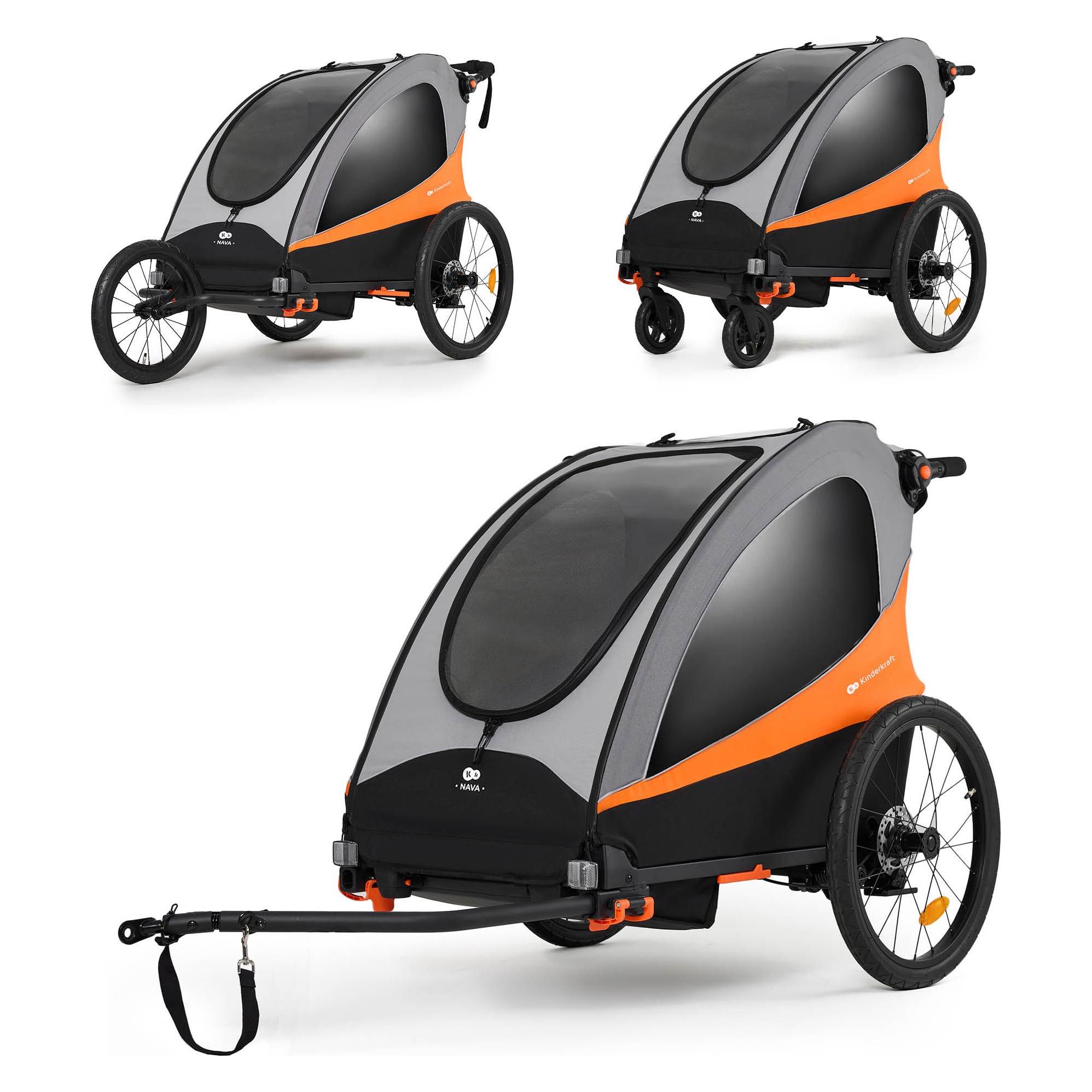 KinderKraft Baby Stroller/ Trailer NAVA SUNNY ORANGE - Galaxus