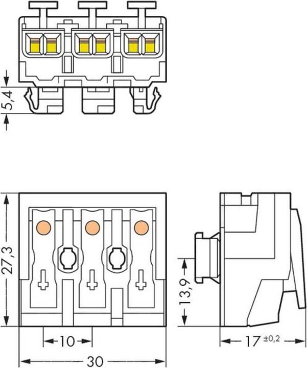 Wago 294-8013 Mains connection terminal block 17mm version without PE ...
