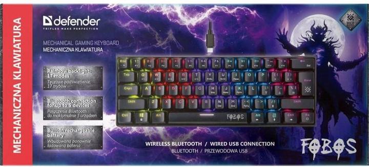 Defender Wireless mechanical gaming keyboard FOBOS GK-011 MECHANIC BT ...
