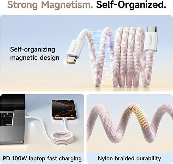 Baseus Dynamic 4 Pro Series Data Cable USB-C - USB-C 100W 1m Baby Pink ...