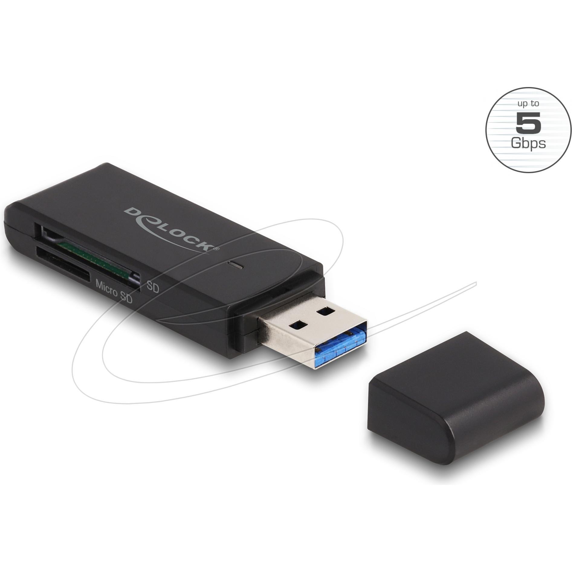 Delock Card Reader SuperSpeed USB 5 Gbps für SD und Micro SD ...