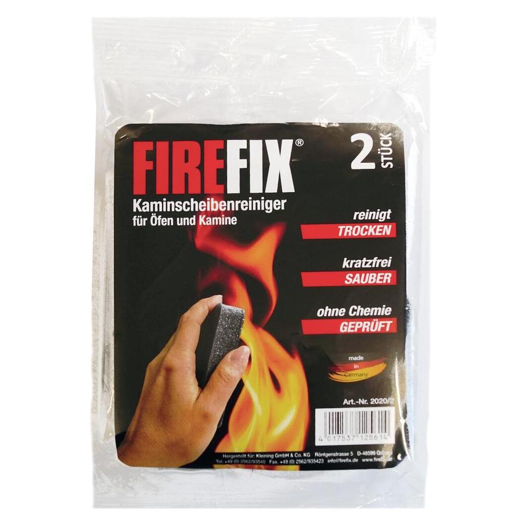 FireFix Kaminscheibenreiniger 2 Stück Schwamm anthrazit