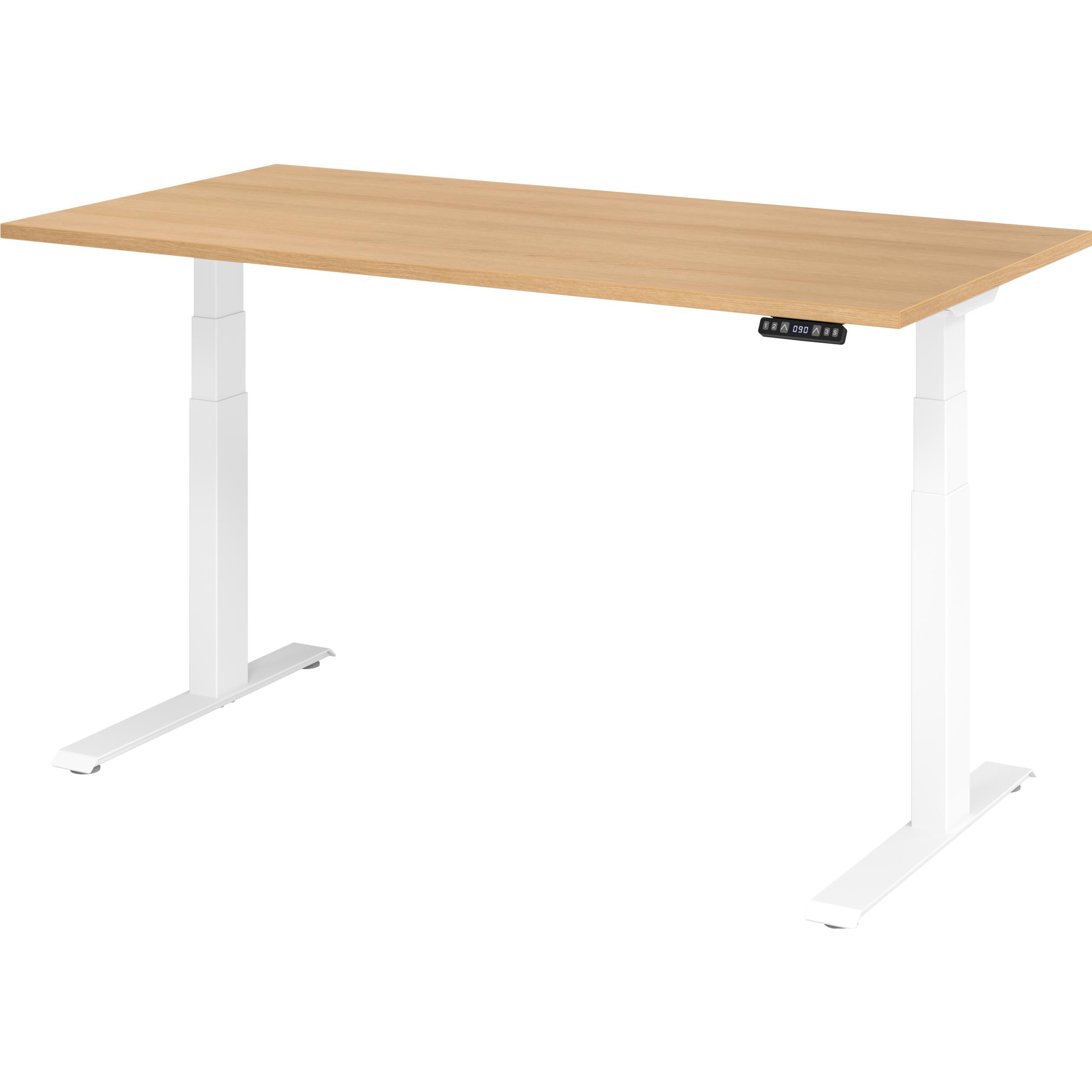 Hammerbacher Sit/stand desk el.160x80cm oak/white - buy at Galaxus