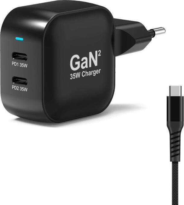 Port Designs Port WALL GaN2 CHARGER 2x USB-C 35W CtoC CABLE 2m - Galaxus
