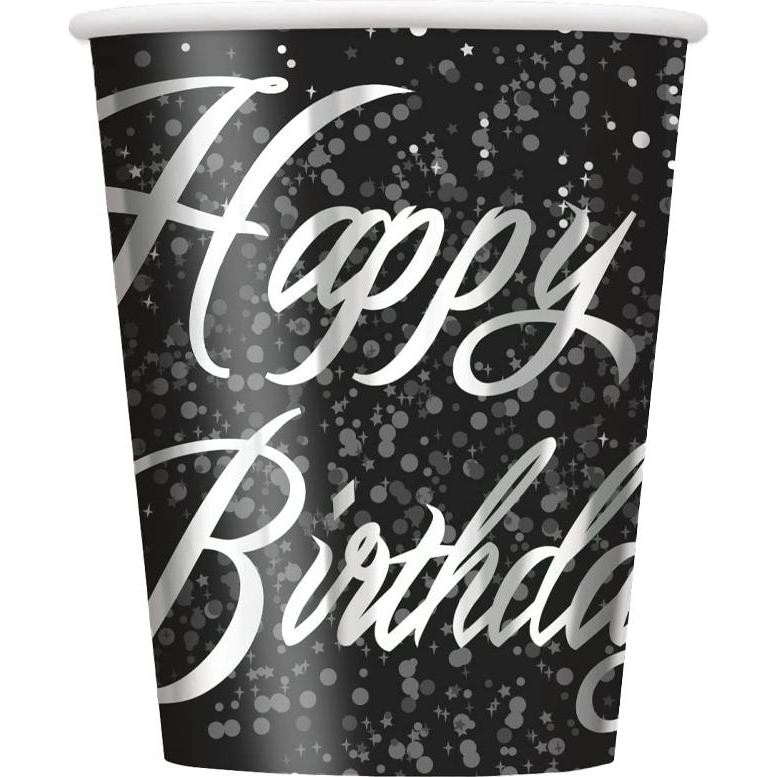 Unique Party Paper Glitz Happy Birthday Party Cup (Pack of 8) (8 x ...