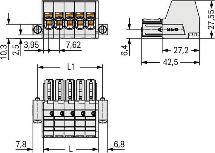 Wago 831-3102/107-000 1-wire female multipoint connector, 100% ...