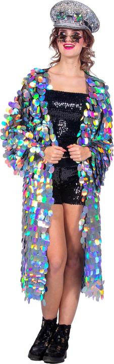 Metamorph Paillettenmantel silber - Faschings Kostüm Mantel - Galaxus