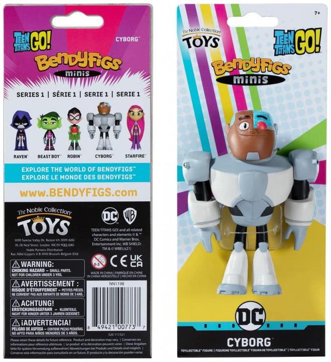 Noble Collection Teen Titans Go! figurine flexible Bendyfigs Cyborg 11 ...