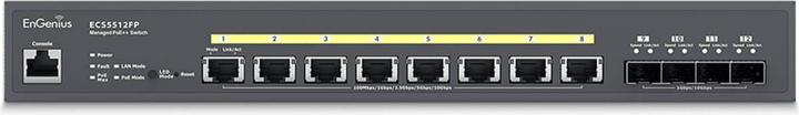 EnGenius Managed CloudSwitch Aggregate 8-port 10Gigabit 420W PoE++ 4x SFP+ Layer 3. (ECS5512FP ...