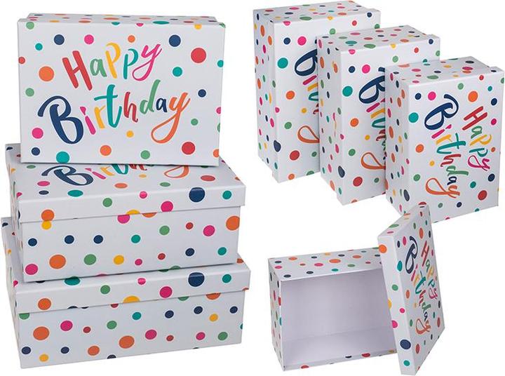 G. Wurm Gift box set, Happy Birthday with colourful dots made of paper ...