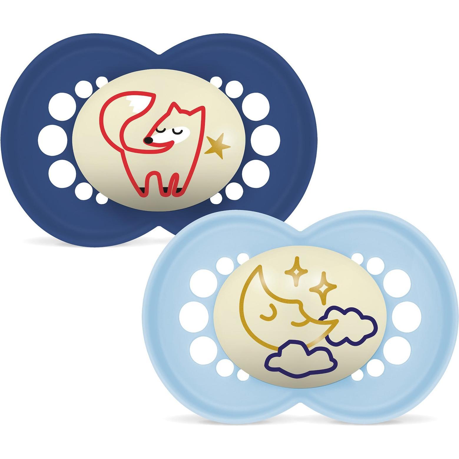 MAM - Original Night Silk Pacifiers - Blue - 16-36m - Galaxus