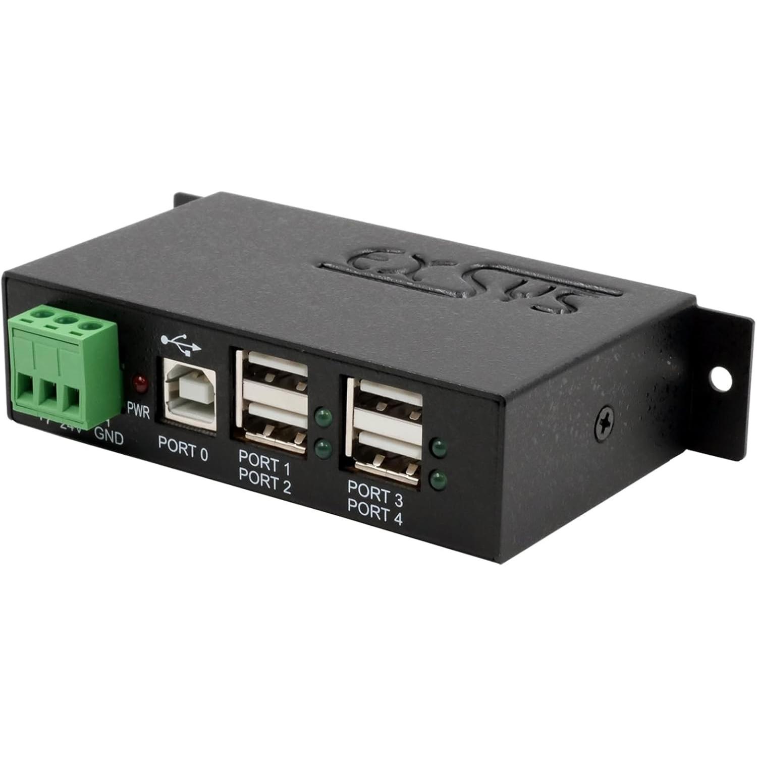 Exsys USB 2.0 HUB 4-Port external DIN-RAIL DIN-RAIL Kit