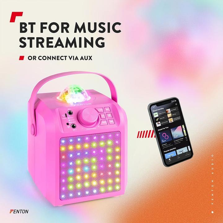 Fenton Karaoke set met 2 microfoons - KAR55P - Met disco en Bluetooth ...