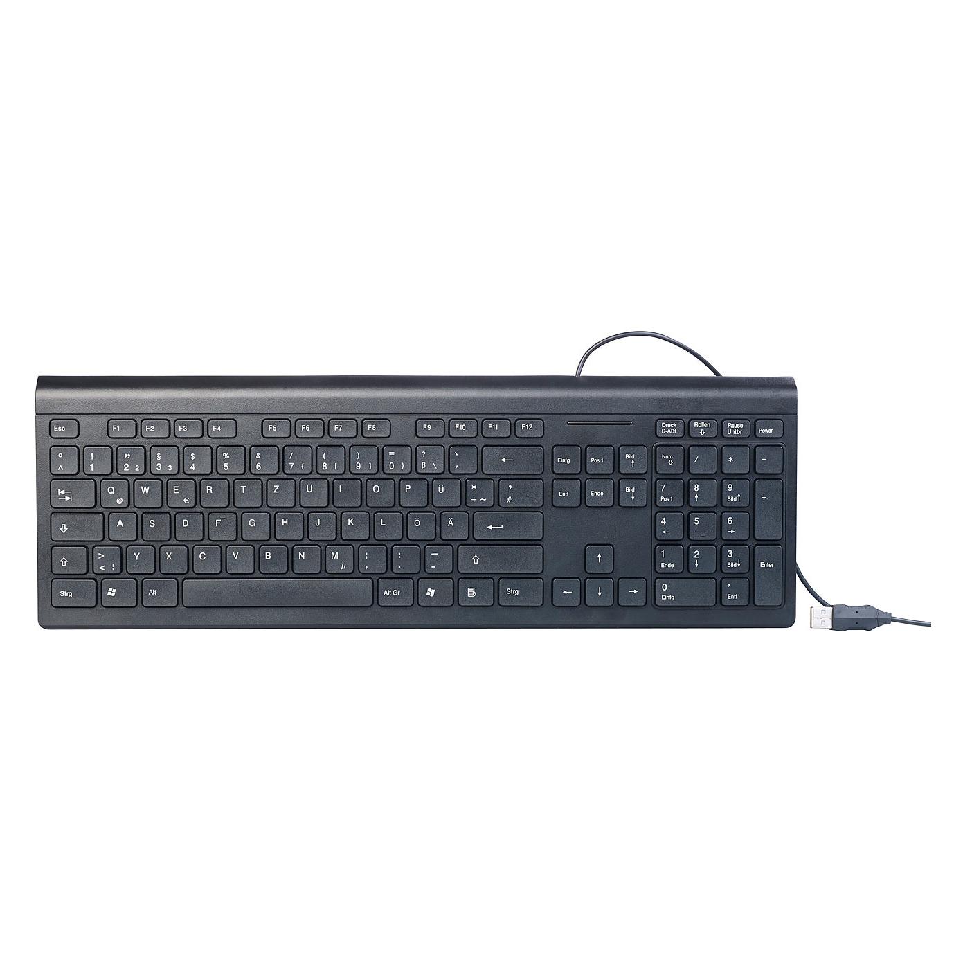 GeneralKeys Moderne USB-Tastatur mit Nummernblock (deutsches Layout ...
