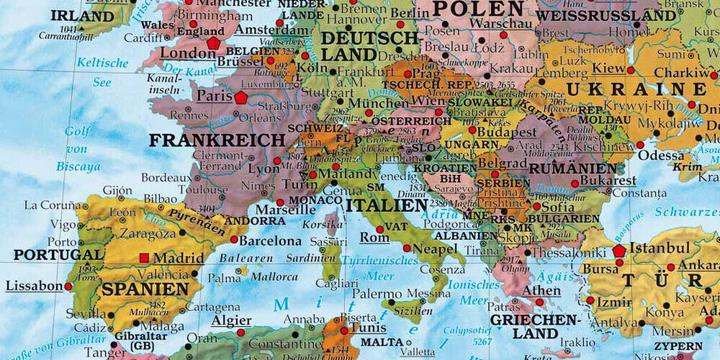 Die Welt deutsch Poster 1 : 40.000.000. Plano in Rolle 40000000