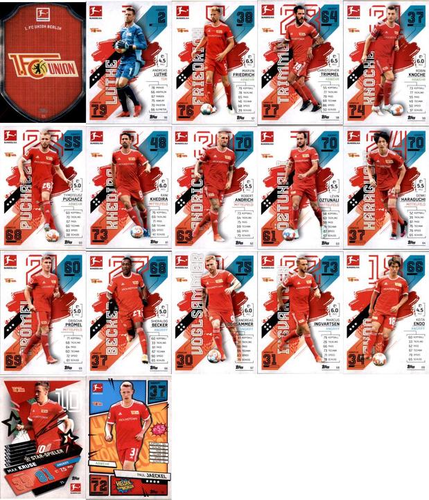 Topps Match Attax - 2021/22 - Mannschaftspaket - 1. FC Union Berlin