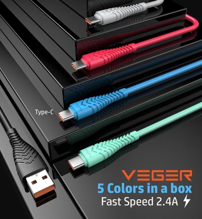 Veger Cable cable USB A to Type C 2,4A V104 1,2 m black - Galaxus