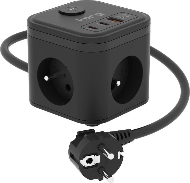 Kerg SMART – 3-FACH-STECKDOSENBLOCK + USB-A+USB-C-LADEGERÄT 1 5 M 3×1 5 ...