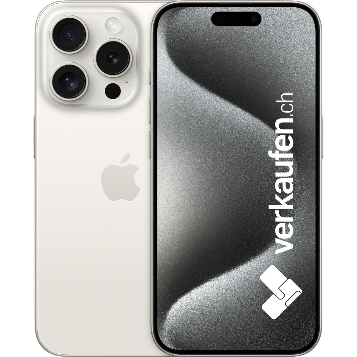 verkaufen.ch iPhone 15 Pro (128 GB, White Titanium, 6.10", 48 Mpx, SIM ...