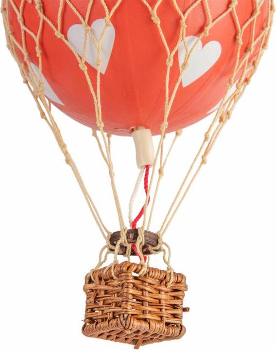 Authentic Models Montgolfiere 13cm - Rouge Avec Coeurs Blancs