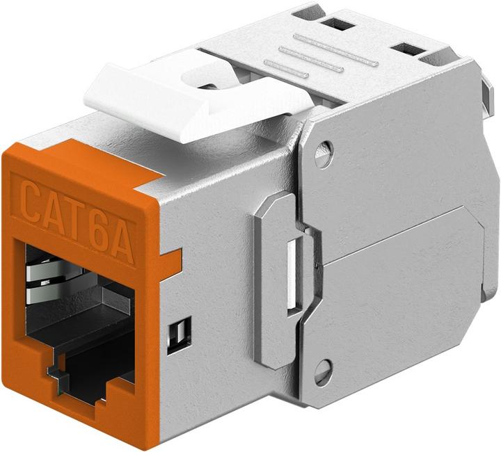 Goobay Keystone-Modul RJ45 CAT 6A, STP, Slim, orange - Galaxus