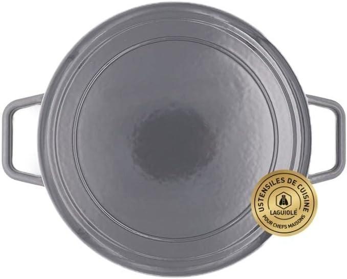 Laguiole Cast iron stewpan enameled round grey 26 cm 48 l (26 cm ...