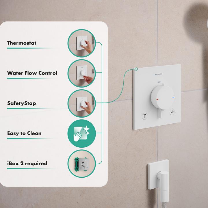 hansgrohe Ecostat Comfort E Thermostatic Shower Mixer with SafetyStop ...