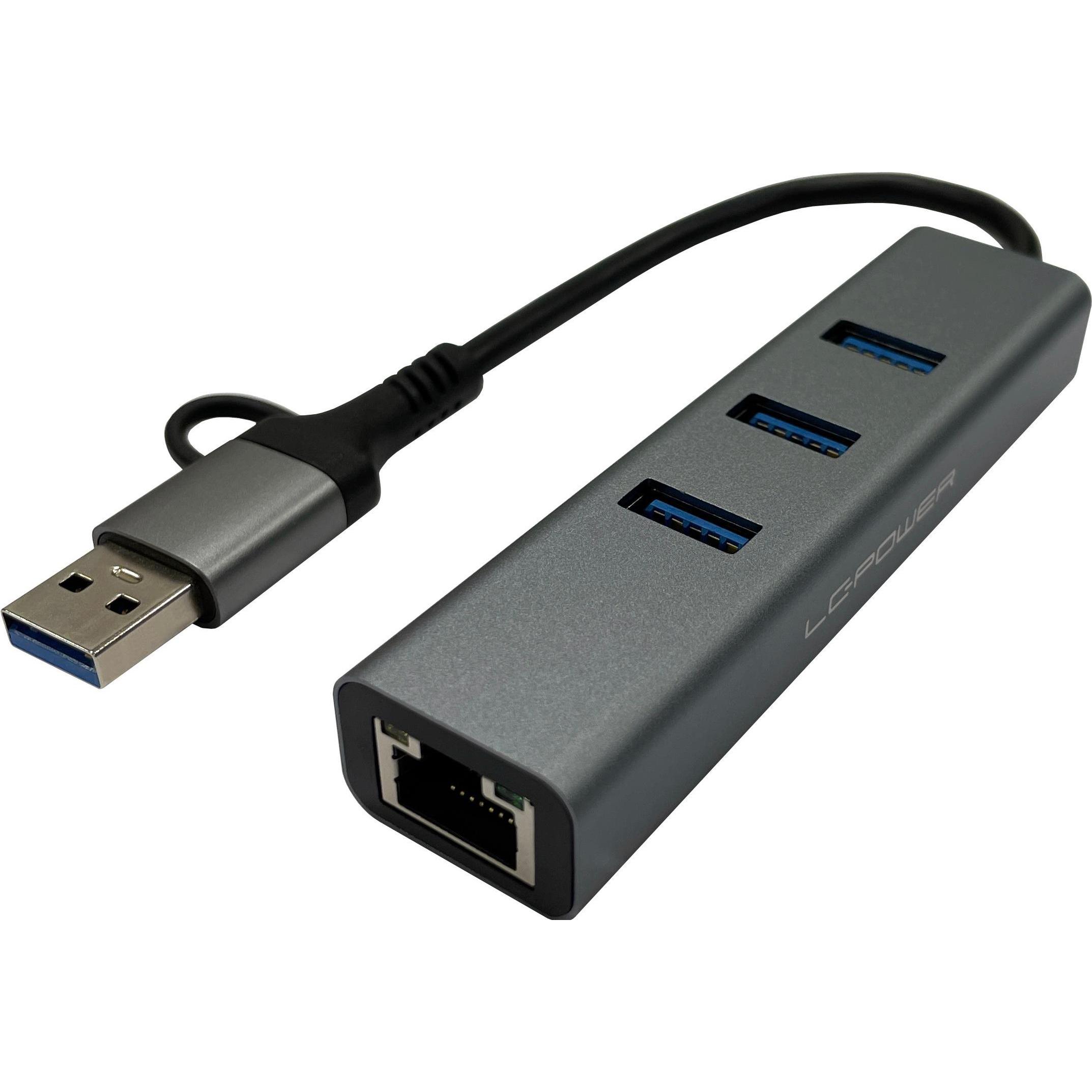 LC-Power USB 3.2 HUB-C-Multi-9 1xRJ45,Externer 4-in-1 USB-C-HUB - Galaxus