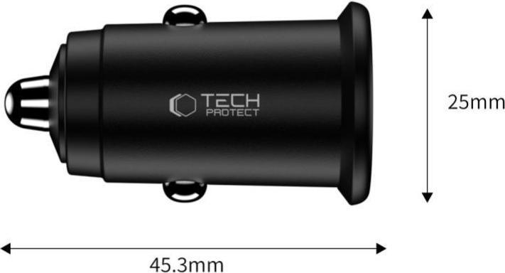 Tech-Protect CC02 2-PORT KFZ-LADEGERÄT PD 35W / QC3.0 SCHWARZ