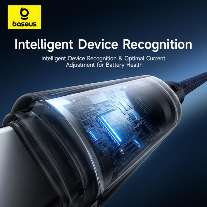 Baseus USB-A to USB-C Cable Lit Button Control, 100W, 5A, 2m, Black ...