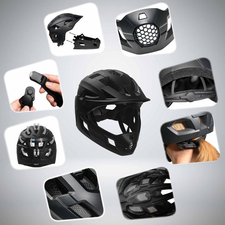 Crazy Safety Fullface Bicycle Helmet for Kids Age 6-12 with Removable ...