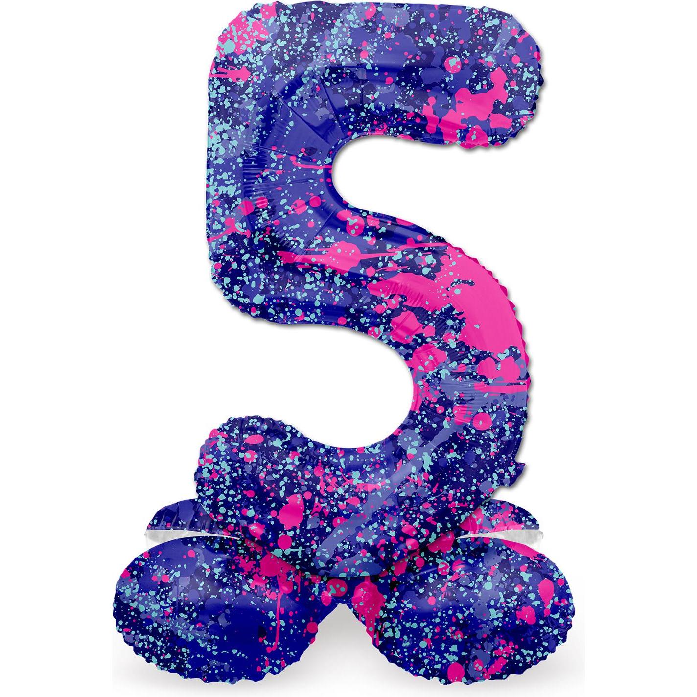 Folat Stehender Folienballon Nummer 5 Paint Splash - 41 - Galaxus