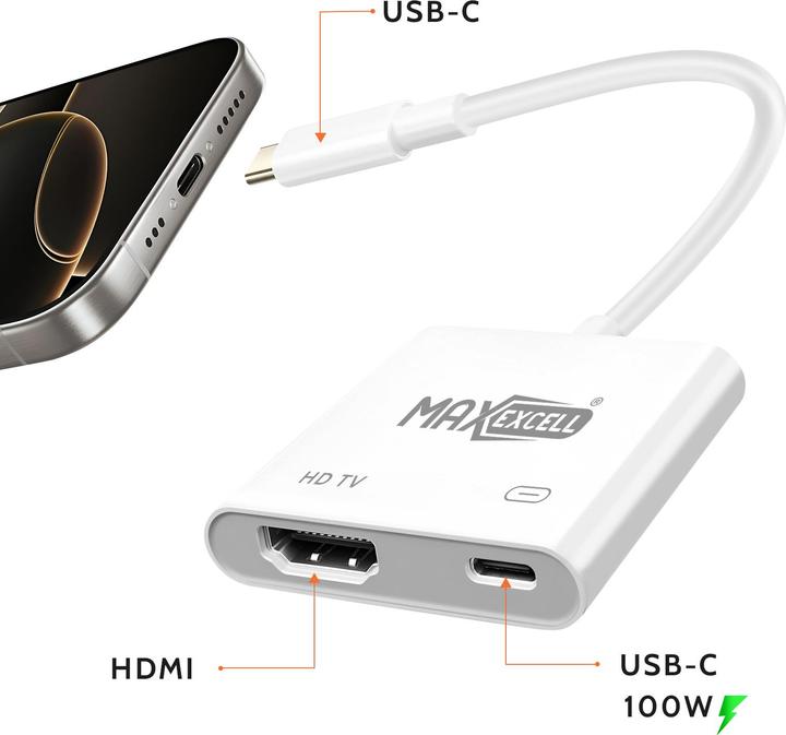 Max Excell HDMI auf USB-C Adapter 4K + 100 W USB-C - Galaxus