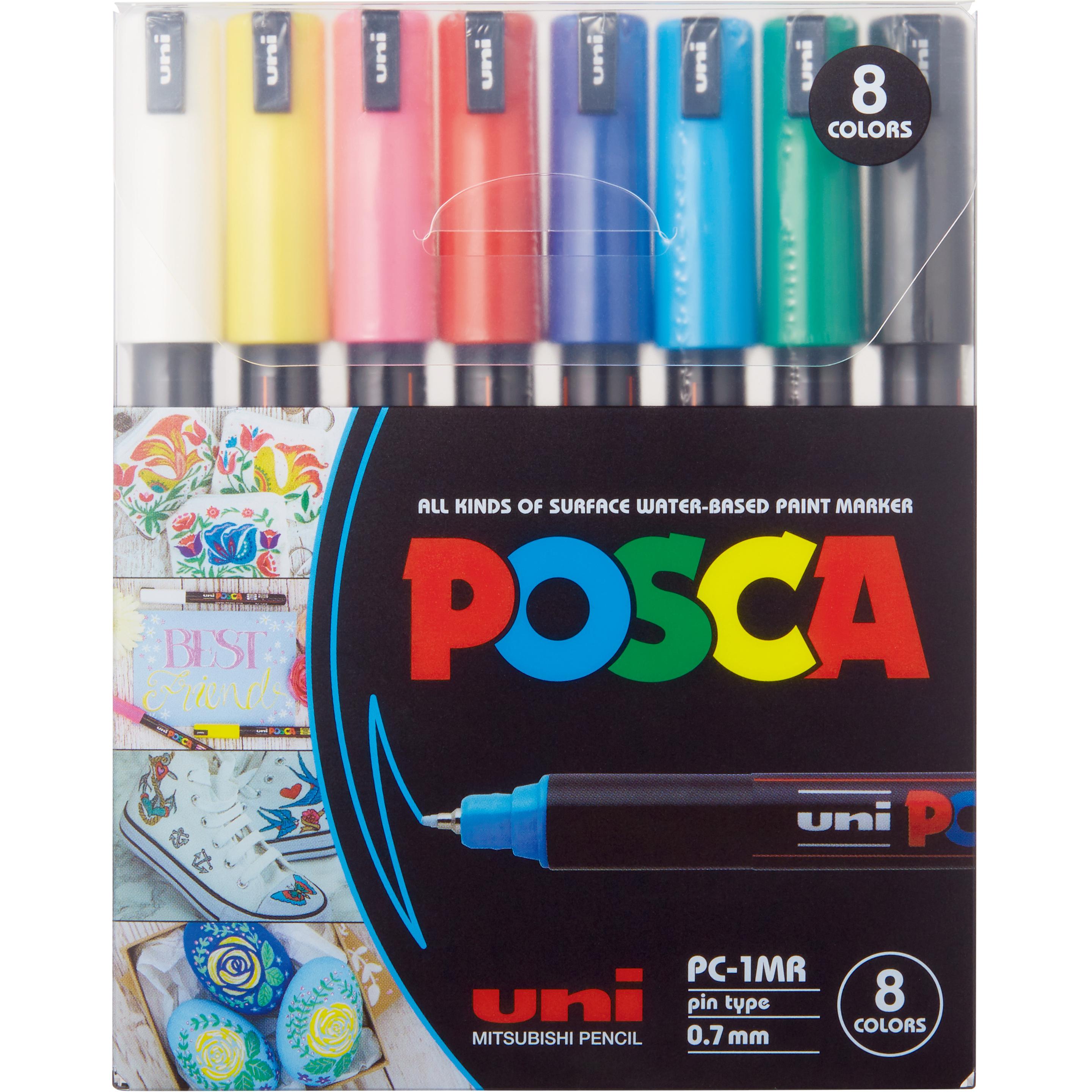 Posca Extra Fine Marker PC-1MR Fineliner Etui 8 Stk Assorted - Galaxus