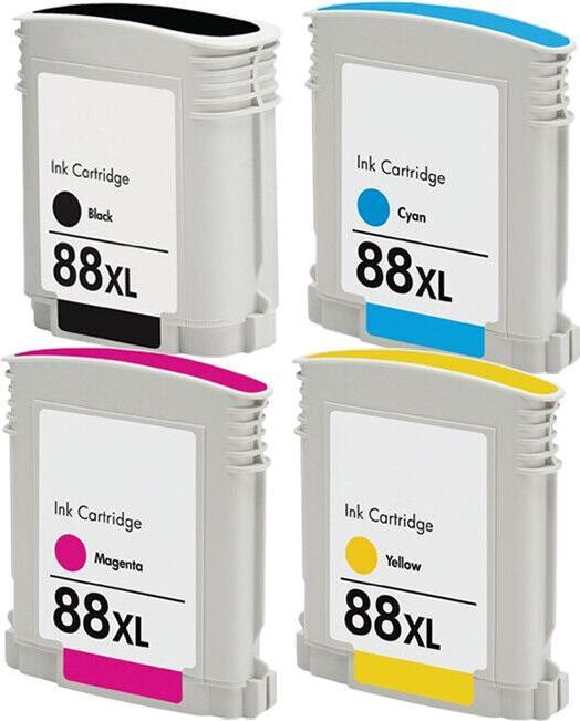 Druckfuxx SET 4x TINTE PATRONEN für HP 88XL OfficeJet Pro L7680 L7700 ...