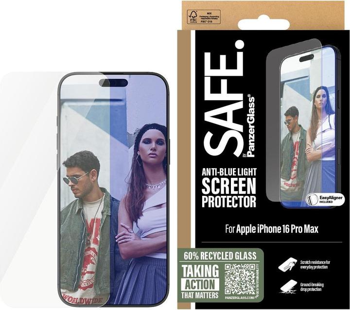 PanzerGlass SAFE. by ® Anti-Blue Light Screen Protector iPhone '24 6.9 ...