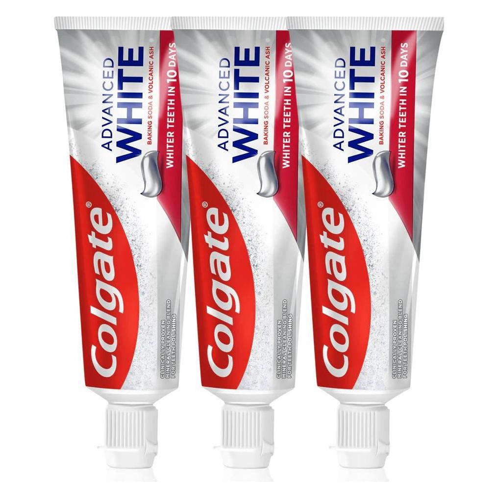 Colgate Advanced White Baking Soda & Volcanic Ash Trio Whitening ...