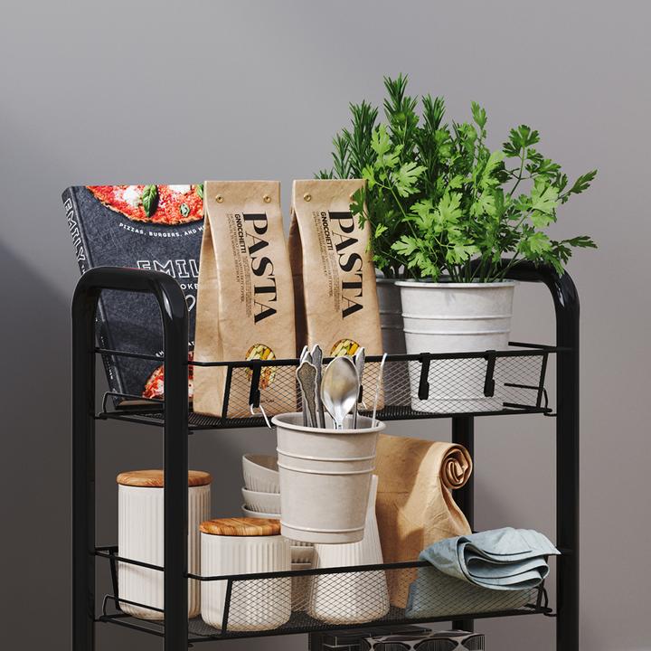 Vicco Rollcontainer Tarro, Schwarz, 45 x 64 cm mit 3 Ablagefächern (45 ...