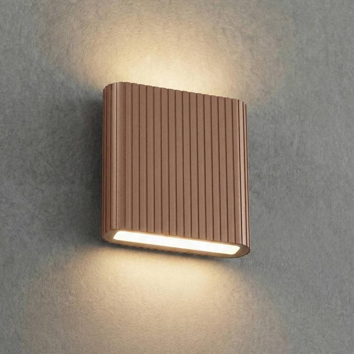 Lucande LED-Aussenwandlampe Raija dunkelbraun Höhe 19 cm CCT