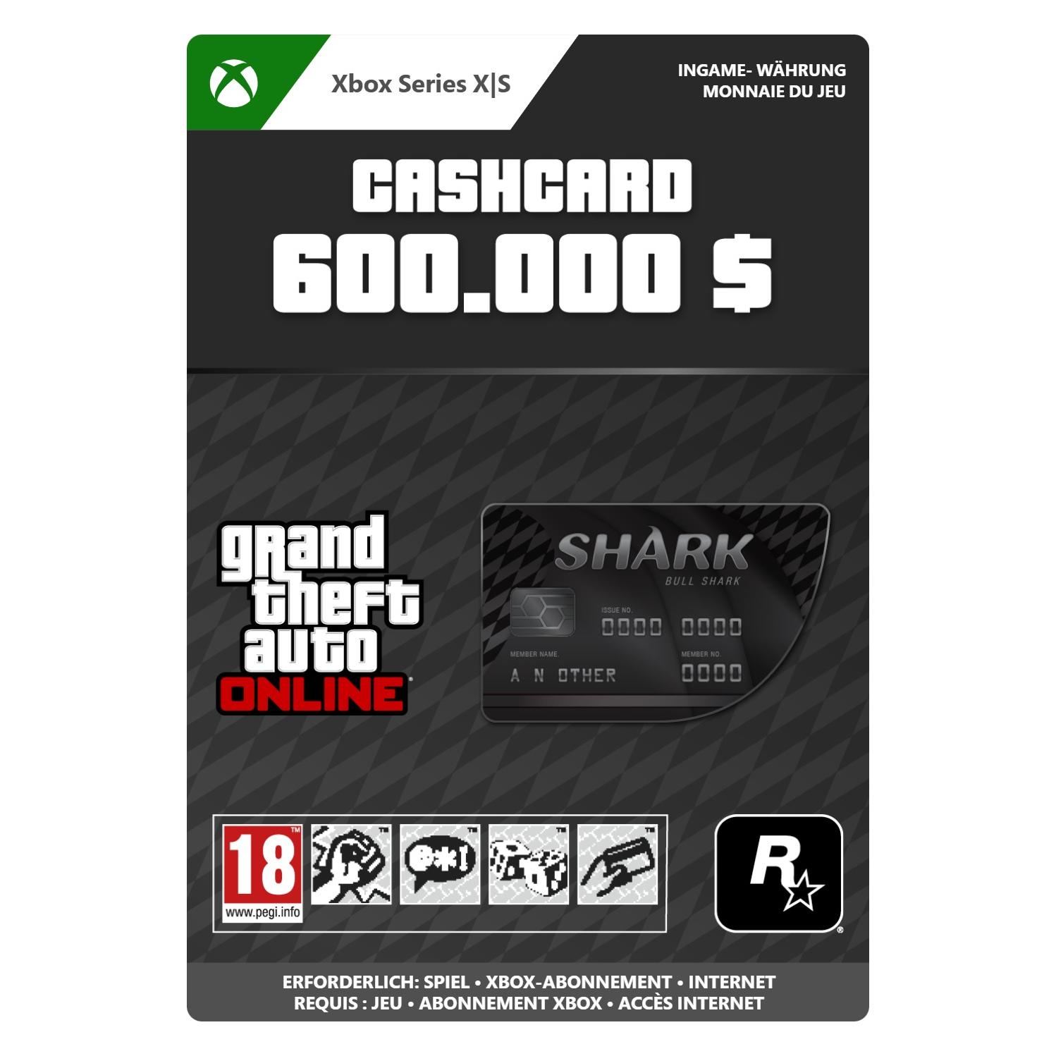Microsoft Xbox GTA Online Bull Shark Cash Card Xbox Series XS Download ...