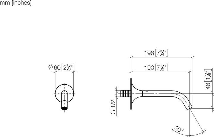 Dornbracht VAIA Bec déverseur mural pour lavabos, sans garniture de ...