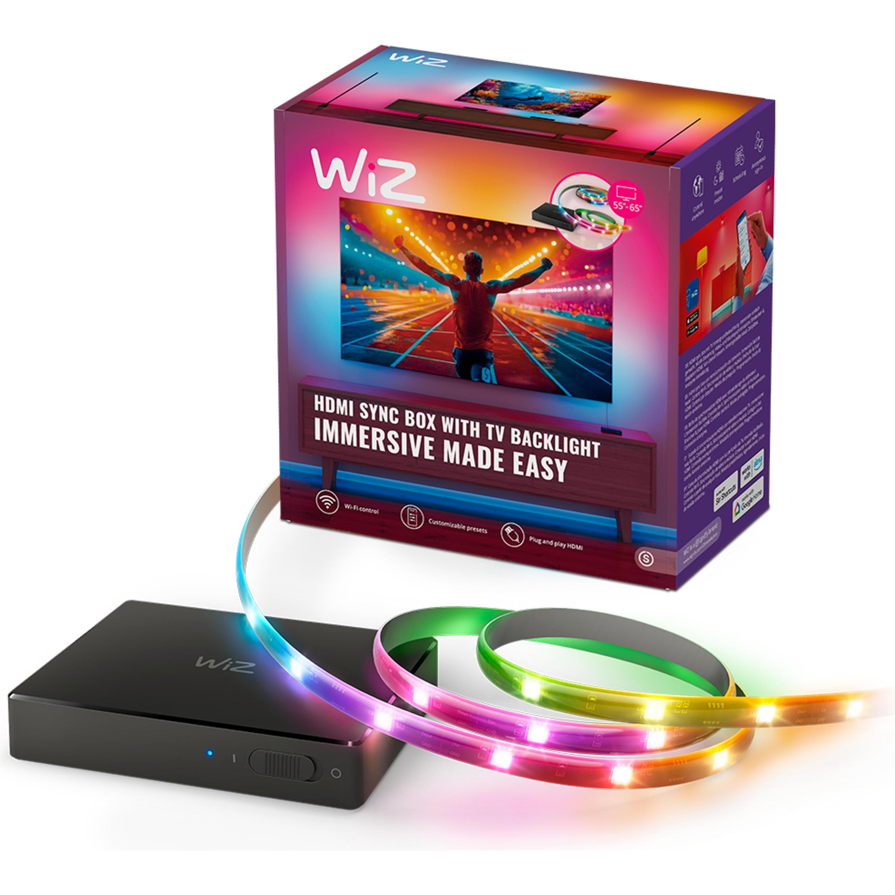 WiZ HDMI Sync Box + Lightstrip 55 bis 65 Zoll (Mehrfarbig, 290 cm ...