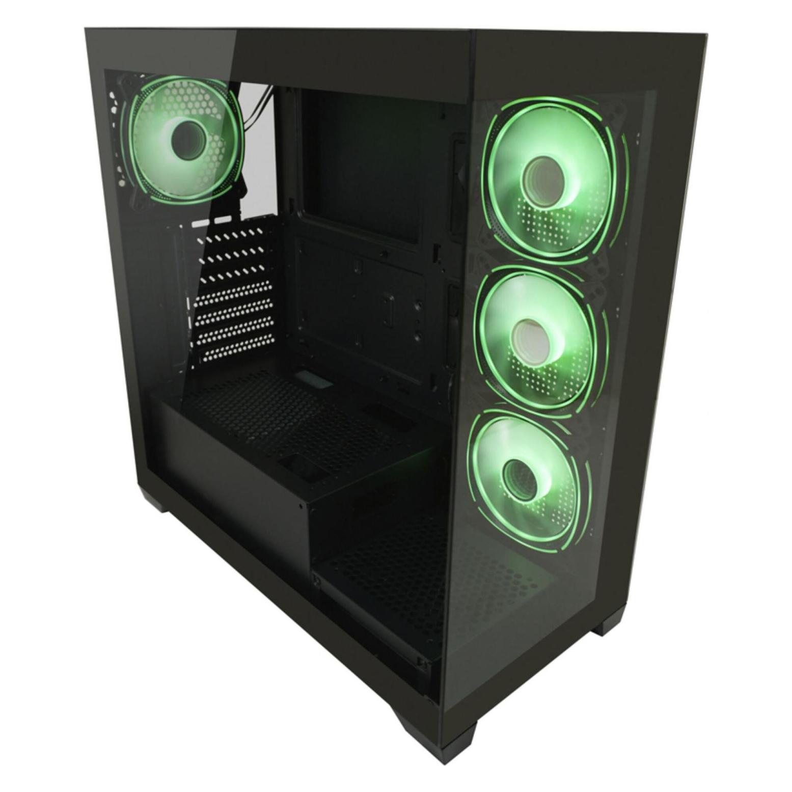 LC-Power Geh?use MidiTower 715B black USB3.2/Audio,o.Netzteil,SEAMLESS ...