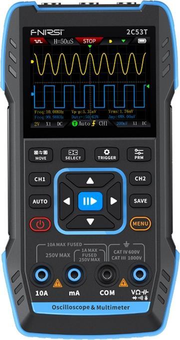 Fnirsi 2C53T portable 3in1 oscilloscope multimeter signal generator - Galaxus