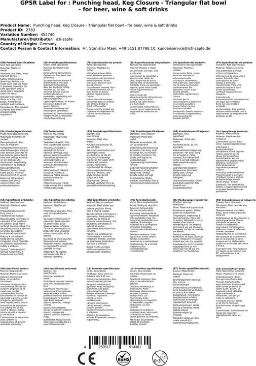 Ich-zapfe Zapfkopf, Keg Verschluss - Dreikant-Flachzapfkopf - für Bier ...