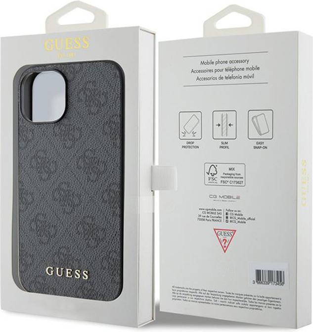 Guess GUHCP15MG4GFGR iPhone 15 Plus 6.7" szary/grey hard case 4G Metal ...