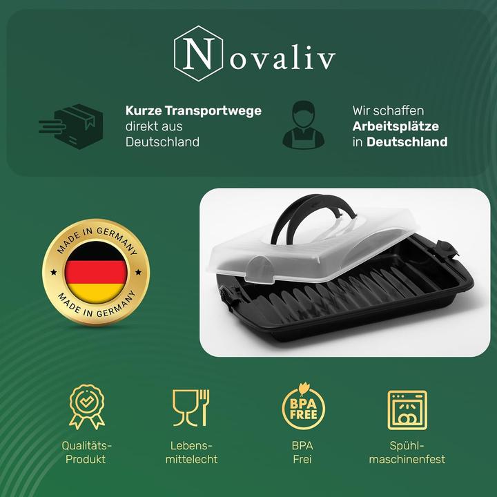 Novaliv Kuchen-Transportbox (Rechteckig 45 x 30 x 9 cm ...